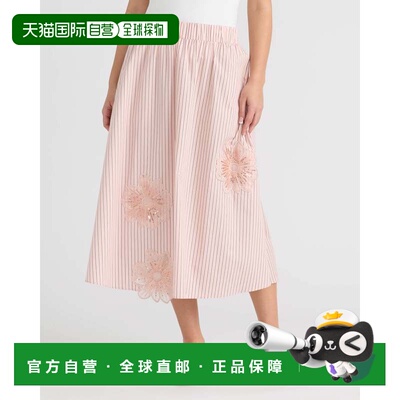 自营NVLT Women’s Midi Skirt with Floral Applique - multi ro