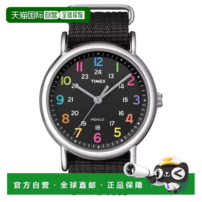 自营Timex男士Weekender黑色圆形40mm-黑色 天美时美国奥莱直发