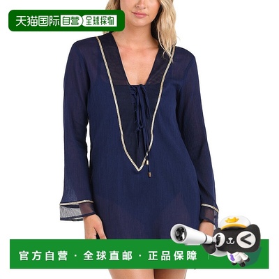 自营La Blanca Tunic Coverup - blue 美国奥莱直发