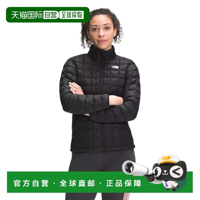 自营The North Face ThermoBall生态夹克女式黑色绗缝绝缘JZZ272-