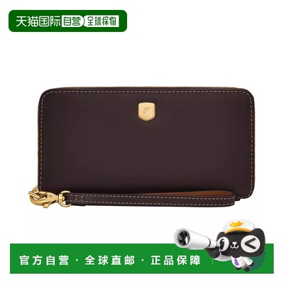 1h可退 【美国直邮】Fossil Lennox 真皮拉链欧陆钱包 男士女士钱
