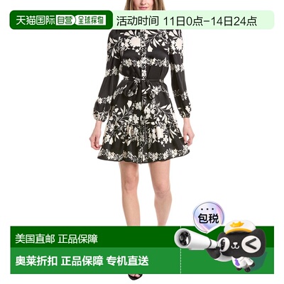 自营Anne Klein Satin Twill Tiered Shirtdress - black 美国奥