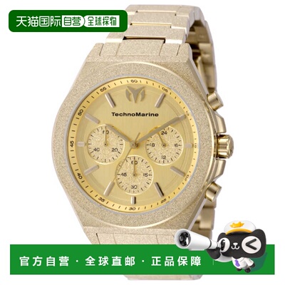 自营TechnoMarine男士海洋皇帝43mm手表TM-318153-金色 美国奥莱