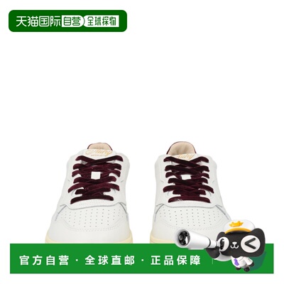 自营autry白色皮革勃艮第天鹅绒蕾丝运动鞋-白色 美国奥莱直发