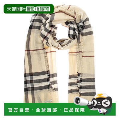 自营Burberry Check Wool Scarf - brown 美国奥莱直发博柏利