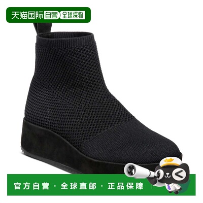 自营Women's Eileen Fisher Mars Boots Black Knit Wedge Heel A