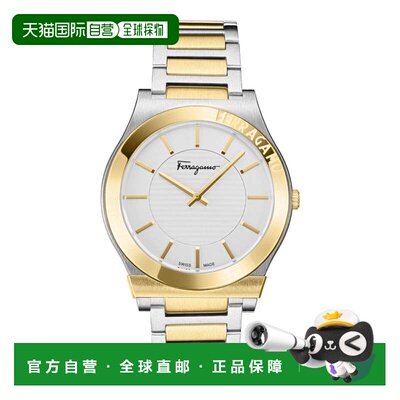 自营salvatore ferragamoGancini皮革手表-双色调/银色 美国奥莱