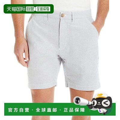 自营weatherproof防风雨复古短裤男灰色白色条纹棉7英寸Inseam UP