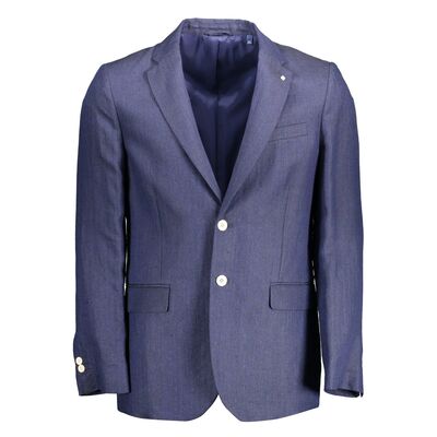 自营Gant Elegant Linen Classic Men's Jacket - blue 美国奥莱