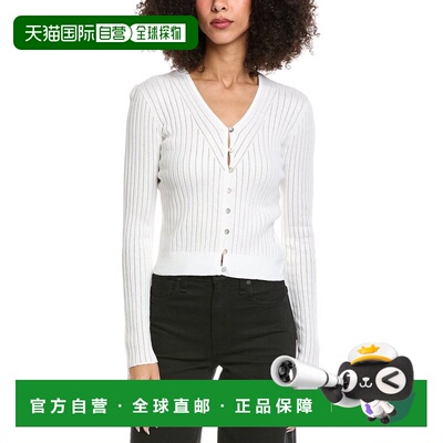 自营Bella Dahl Fitted V-Neck Cashmere-Blend Pullover - white