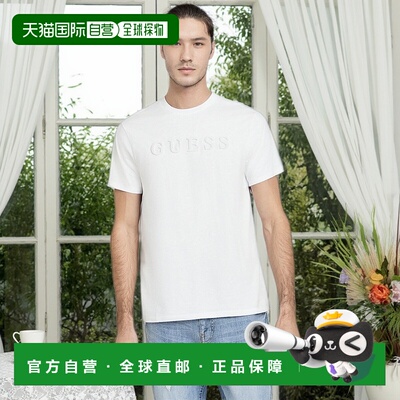 自营guessEco Sawyer Logo T恤 - 纯白色 美国奥莱直发男装