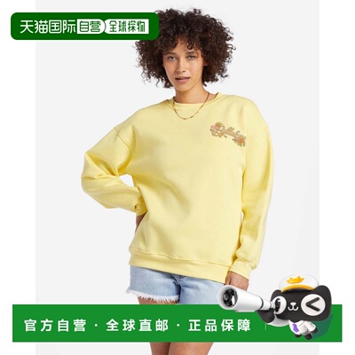 自营Billabong Best Of Times运动衫女士黄色圆领套头衫GBO56-黄