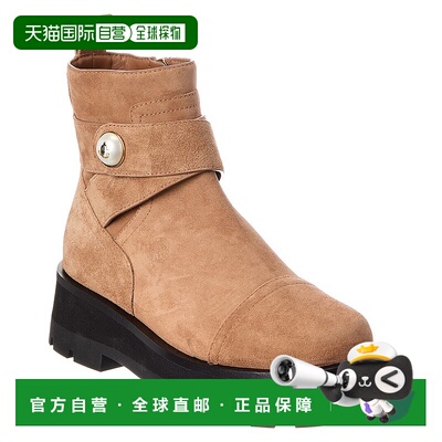 自营Jimmy Choo Meena绒面靴-棕色 美国奥莱直发短靴女靴