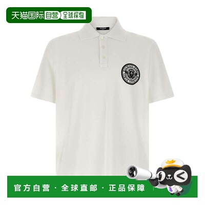 自营Balmain Men's Coin Polo Shirt - white/black 美国奥莱直发