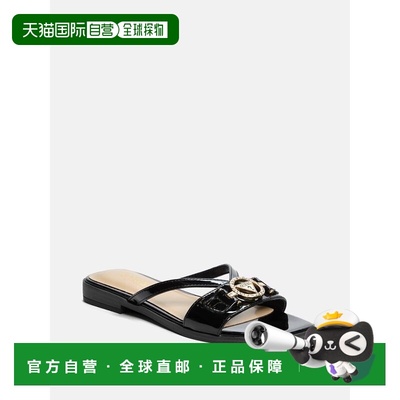 自营guessRannia Patent Cutout Slides - black 001 美国奥莱直