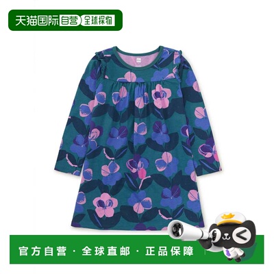 自营tea collection长袖Mighty迷你连衣裙-painterly三色堇 美国