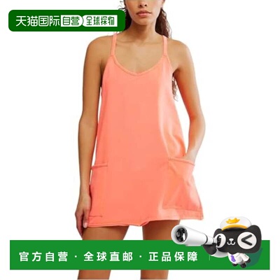 自营Free People FP Movement Hot Shot Mini Dress Coral Scoop