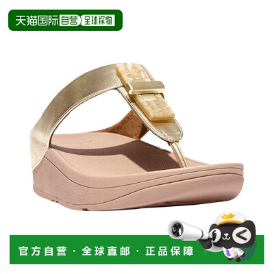 自营FitFlop菲诺树脂锁皮革鞋头凉鞋-铂金 美国奥莱直发