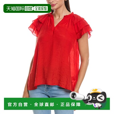 自营Nanette Nanette Lepore Tiered Sleeve Blouse - red 美国奥