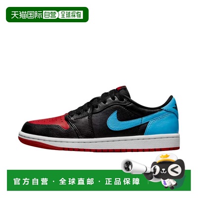 自营Nike Air Jordan 1复古低OG黑色/深粉蓝色/健身房红色CZ0775-