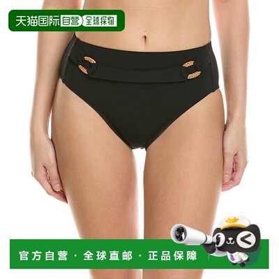 自营Robin Piccone Margot High Waist - Black 美国奥莱直发泳裤