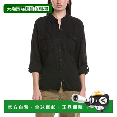 自营XCVI Whitson Button-Up Linen Shirt - black 美国奥莱直发