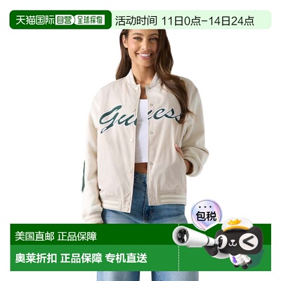 自营guessGeorgina Varsity Logo Jacket - over night oats 美国