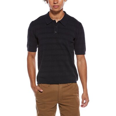 自营rag & bone Troy Zuma Toweling Polo Shirt - navy 美国奥莱
