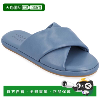 自营journee collectionJournee系列女款additlynn蓬松拖鞋-蓝色