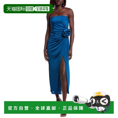 自营 ML Monique Lhuillier Corinne 中长连衣裙 - 蓝色 美国奥莱