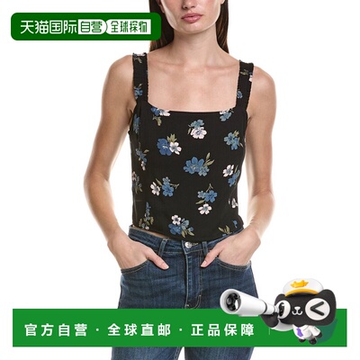 自营Saltwater Luxe Floral Tank Top - Black 背心美国直发奥莱