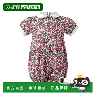 自营Rachel Riley Floral Button-Front Babysuit - pink 美国奥