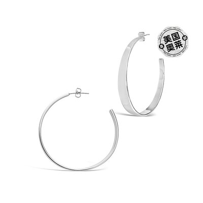 sterling foreverGraduating Hoop Earrings-Gold - silver 【美