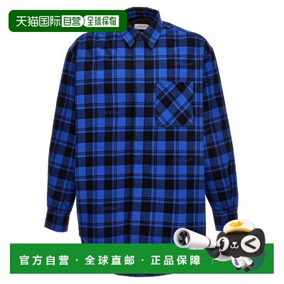 自营off-whiteOff- Men's Check Flannel Overshirt - blue 美国