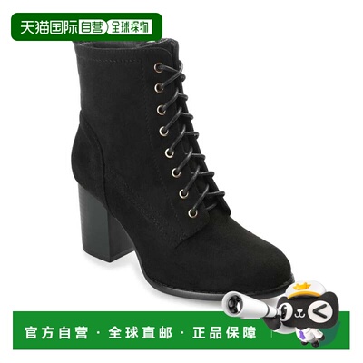 自营Journee Collection Baylor Boot Black Faux Suede Lace Up