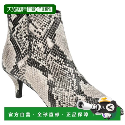 自营Journee Collection女式Isobel内拉链细高跟靴-蛇 美国奥莱直