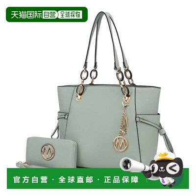 自营mia k collectionMia K的Yale Tote女式钱包手提包-seafoam