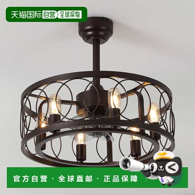 自营jonathan yCeleste 6-Light Industrial LED Ceiling Fan, Me