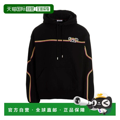 自营Gcds Men's Waved Logo Hoodie - black 美国奥莱直发卫衣