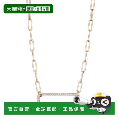 自营adornia14k Gold Plated CZ Rounded Rectangle Pendant Neck