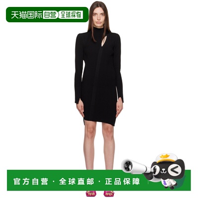 1h可退 香港直邮潮奢 versace 范思哲 女士 黑色 Slashed 连衣裙