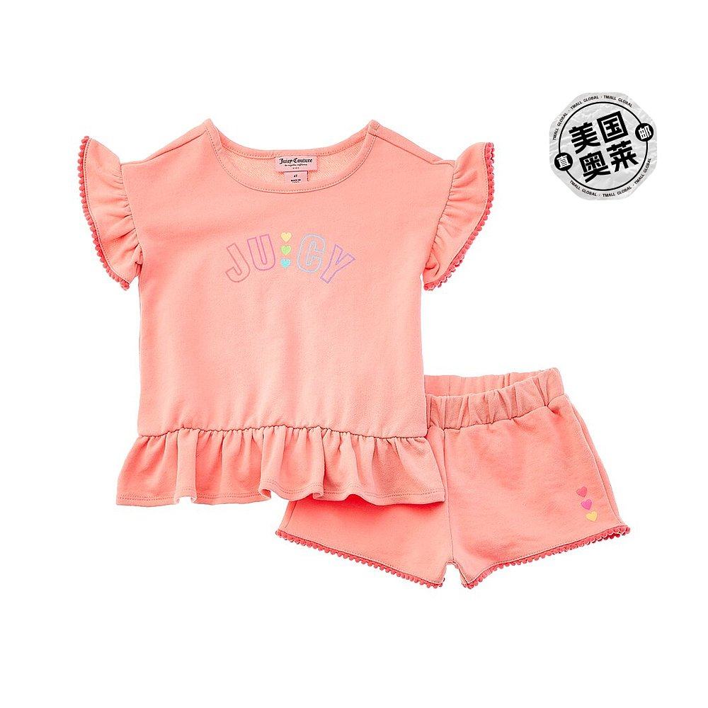 Juicy Couture 2pc Top& Short Set- pink【美国奥莱】直发_虎窝淘