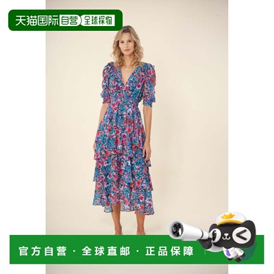 自营hale bobAmareli Tiered Dress - teal 美国奥莱直发连衣裙