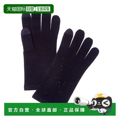 自营sofiacashmere Scattered Heat Set Cashmere Glove - navy