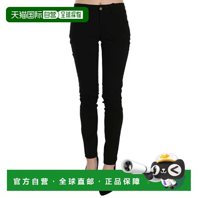 自营John Galliano Mid Waist Slim Fit Skinny blue Casual Pant
