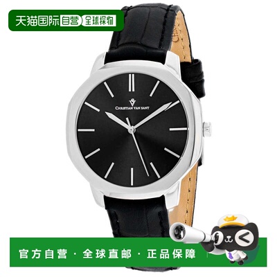 自营Christian Van Sant Women's Octave Slim Black Round 37mm