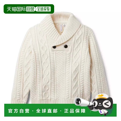 自营janie and jackBoys Janie & Jack Sweater White Knit Shawl