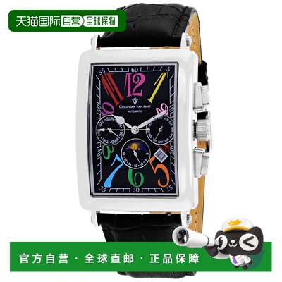 自营Christian Van Sant Men's Prodigy Black Rectangle 33mm -