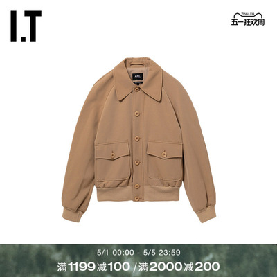 IT A.P.C.女装翻领排扣夹克新款时尚帅气工装休闲外套COH026XQ
