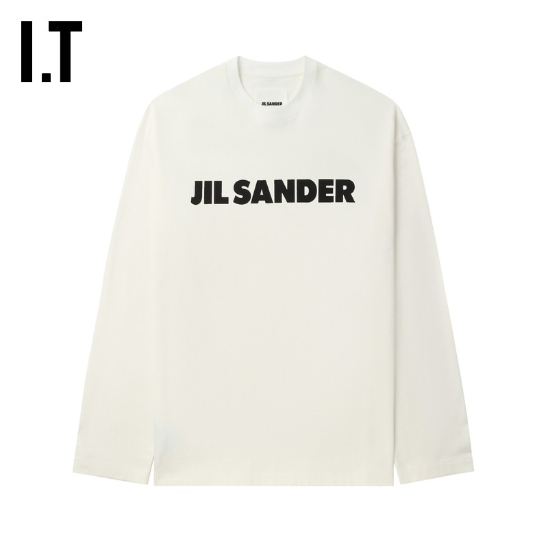 IT JIL SANDER男装宽松长袖T恤新款时尚有型logo装饰上衣GC0136MP